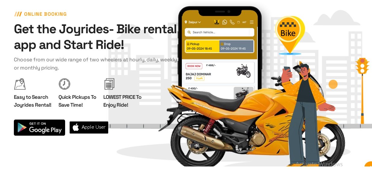 Joyrides| Bikes for rent in Jaipur, Ajmer, Kota,Udaipur, Jodhpur.